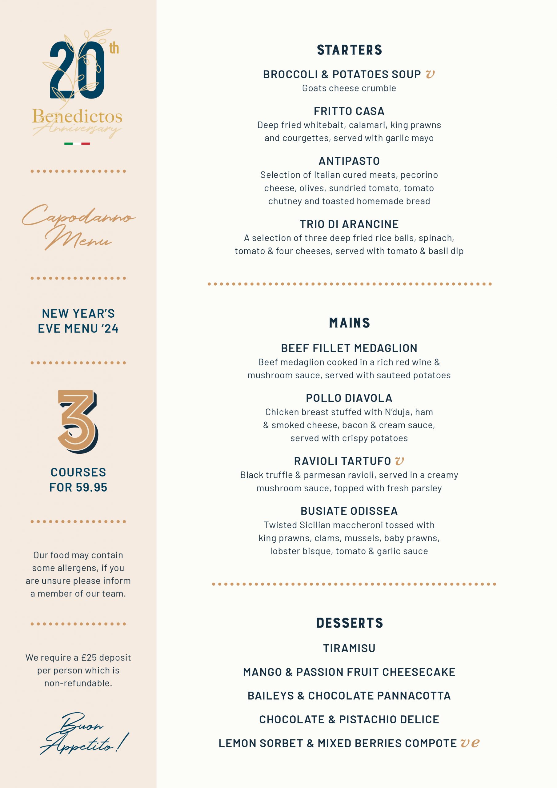 Festive Menus – Benedictos