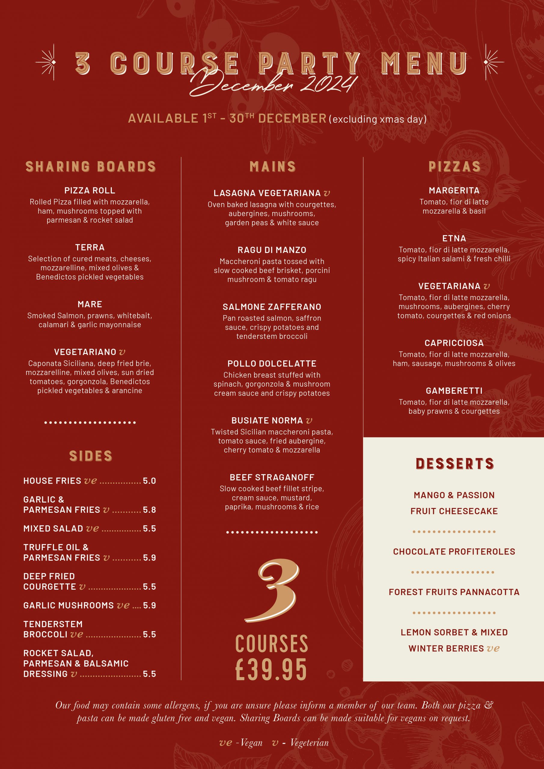 Festive Menus – Benedictos